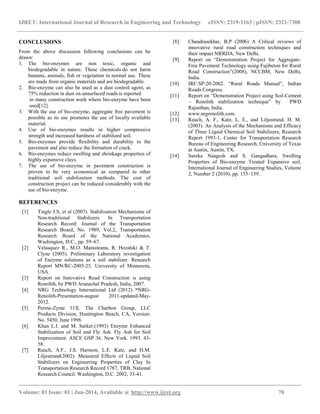 A review on stabilization of soil using bio enzyme | PDF