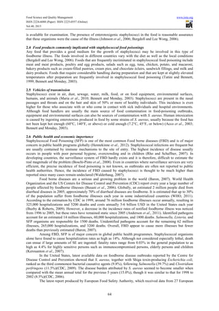 A review on staphylococcal food poisoning | PDF