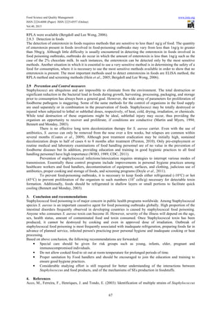 A review on staphylococcal food poisoning | PDF