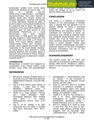A REVIEW ON THE PHARMACOLOGY OF EMBELIA RIBES BURM.F.-A THREATENED ...