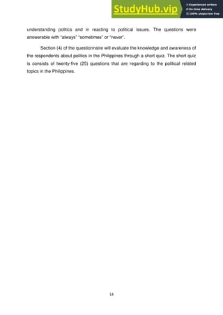 A REVIEW ON THE POLITICAL AWARENESS OF SENIOR HIGH SCHOOL STUDENTS OF ...