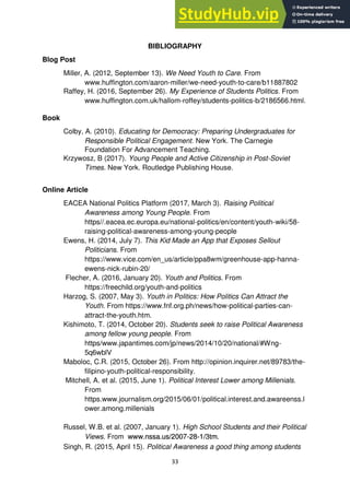 A REVIEW ON THE POLITICAL AWARENESS OF SENIOR HIGH SCHOOL STUDENTS OF ...