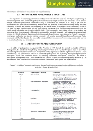 A REVIEW ON THE SUCCESS FACTORS FOR COMMUNITY PARTICIPATION IN SOLID ...
