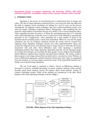 A review on video inpainting techniques | PDF | 3-D Graphics | Computer Software and Applications