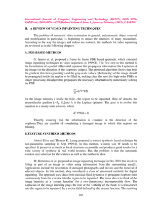 A review on video inpainting techniques | PDF | 3-D Graphics | Computer Software and Applications