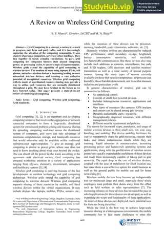 A Review On Wireless Grid Computing | PDF