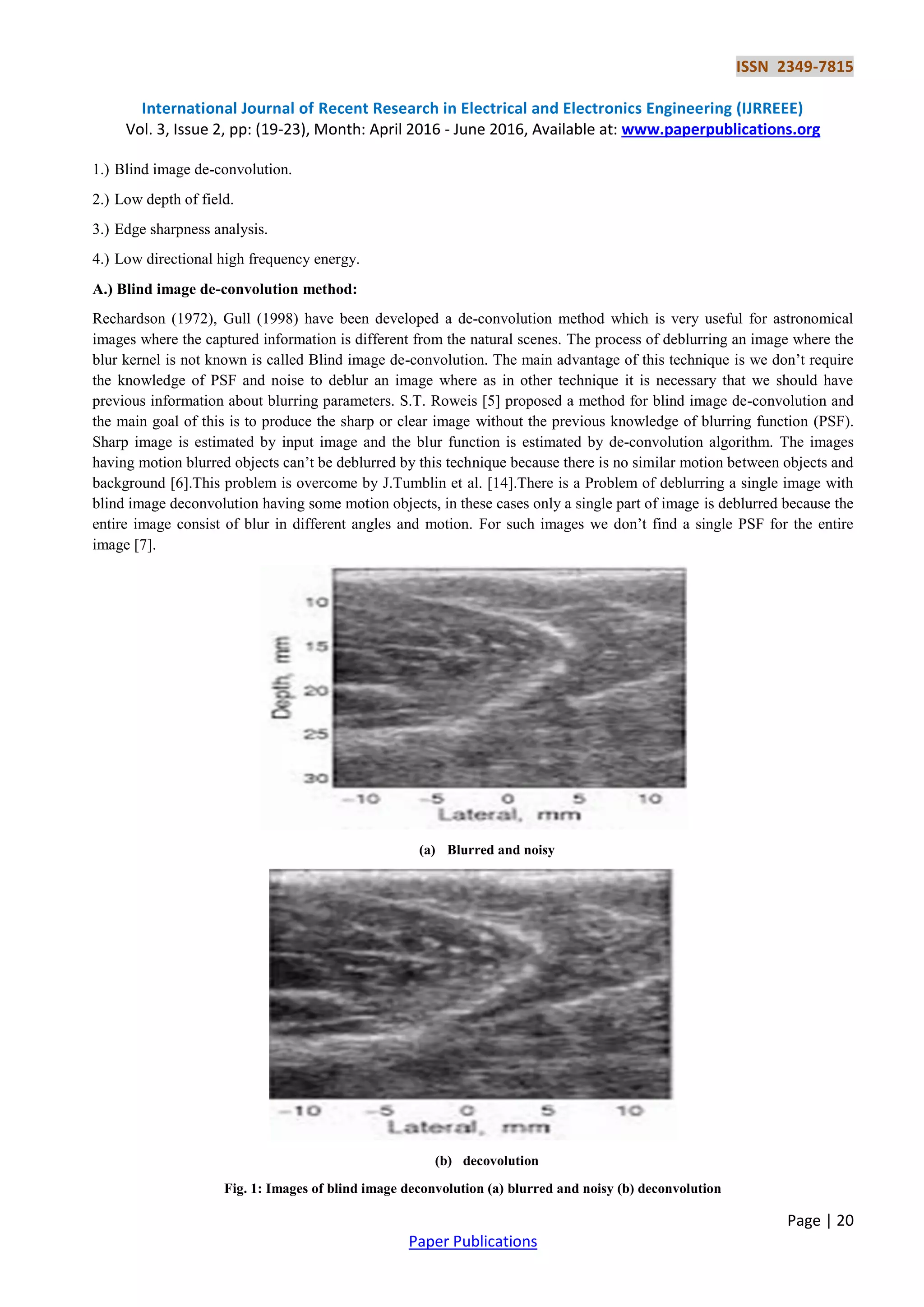 A Review Over Different Blur Detection Techniques In Image Processing