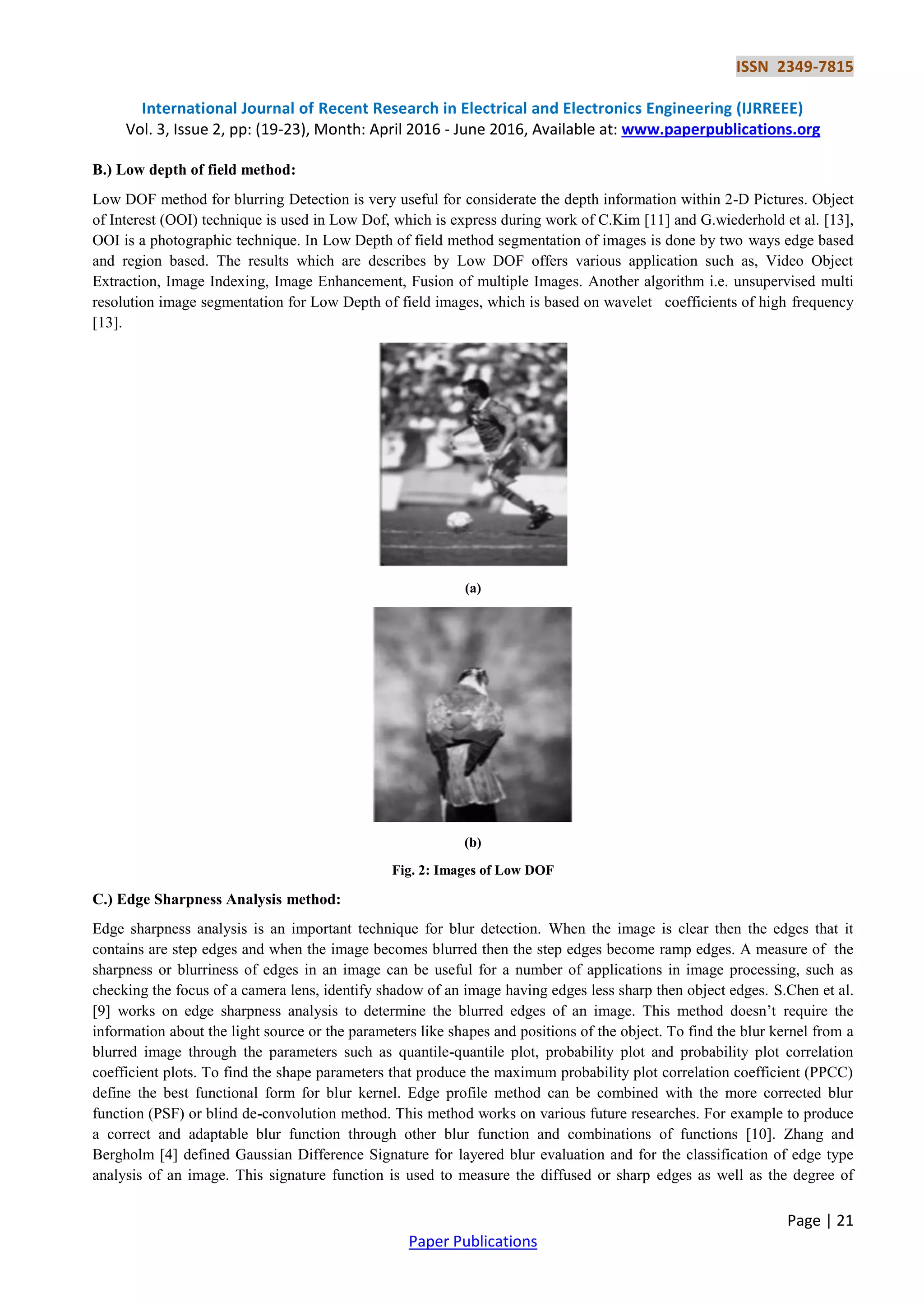 A Review Over Different Blur Detection Techniques In Image Processing