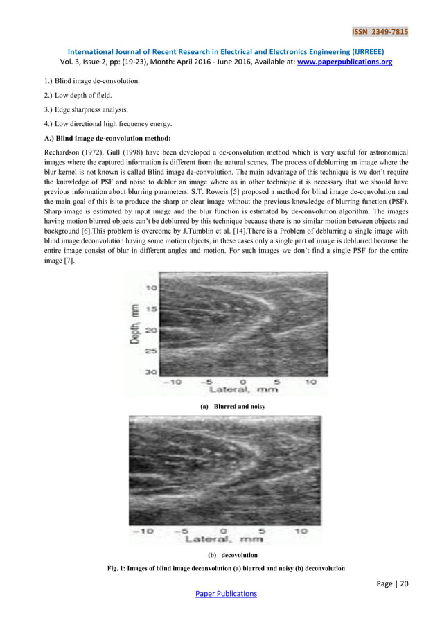 A Review Over Different Blur Detection Techniques In Image Processing
