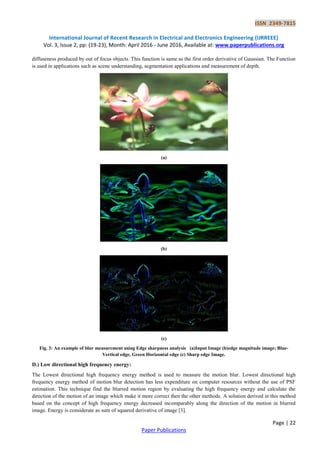 A Review over Different Blur Detection Techniques in Image Processing | PDF