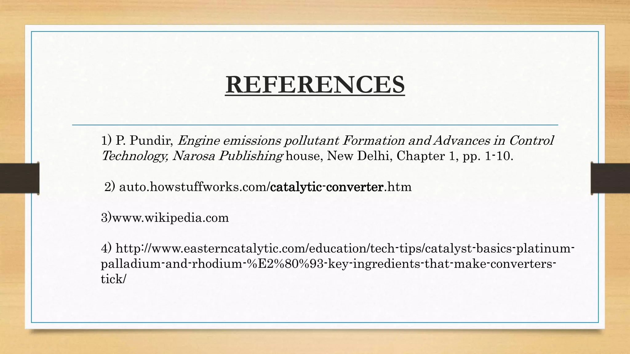 A review paper on catalytic converter for automobile | PPTX