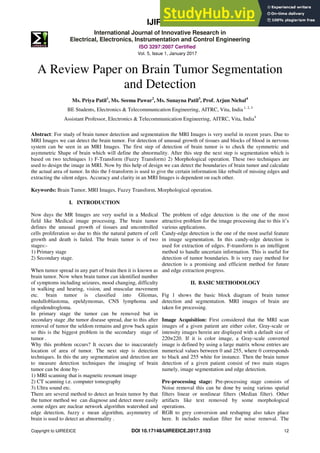 A Review Paper On Brain Tumor Segmentation And Detection | PDF | Photo ...