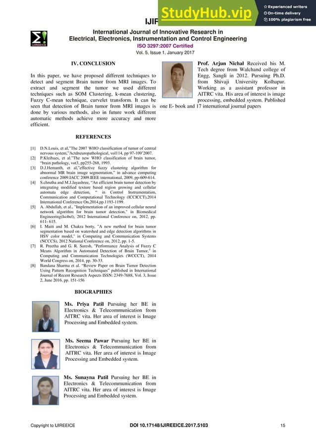 A Review Paper On Brain Tumor Segmentation And Detection Pdf