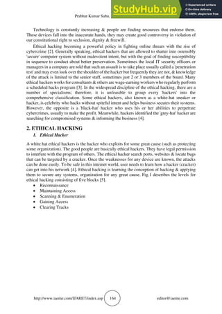 A REVIEW PAPER ON ETHICAL HACKING | PDF | Information and Network Security | Computing