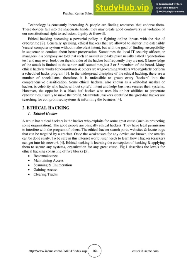 A REVIEW PAPER ON ETHICAL HACKING | PDF | Information and Network Security | Computing
