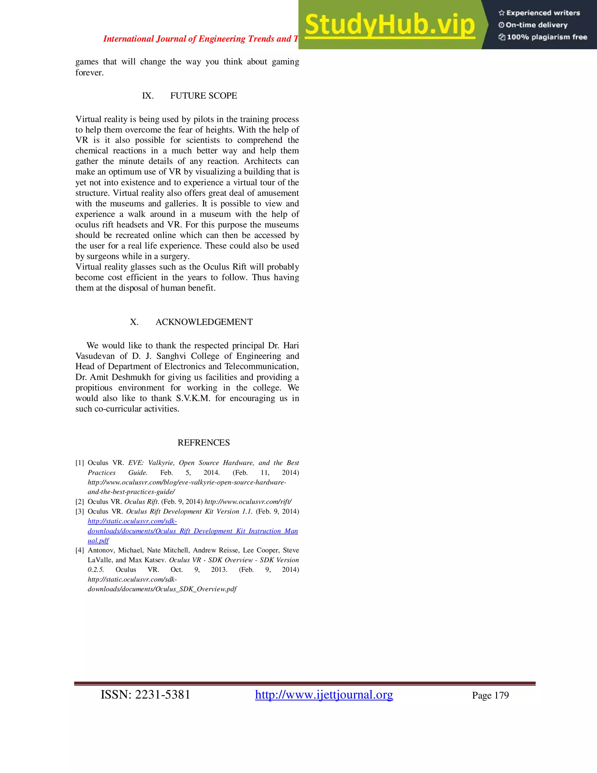 A Review Paper On Oculus Rift-A Virtual Reality Headset | PDF | Free ...