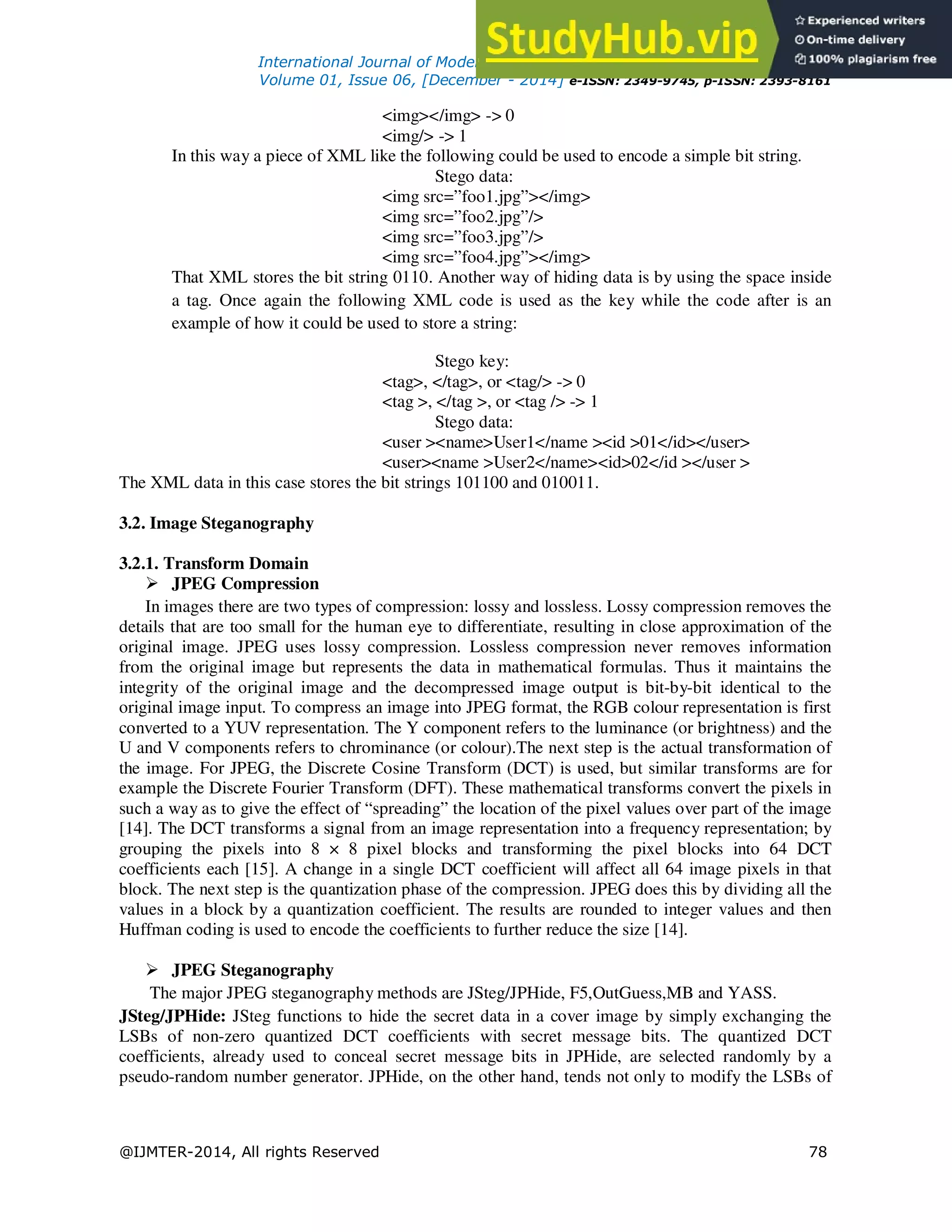 A Review Paper On Steganography Techniques | PDF