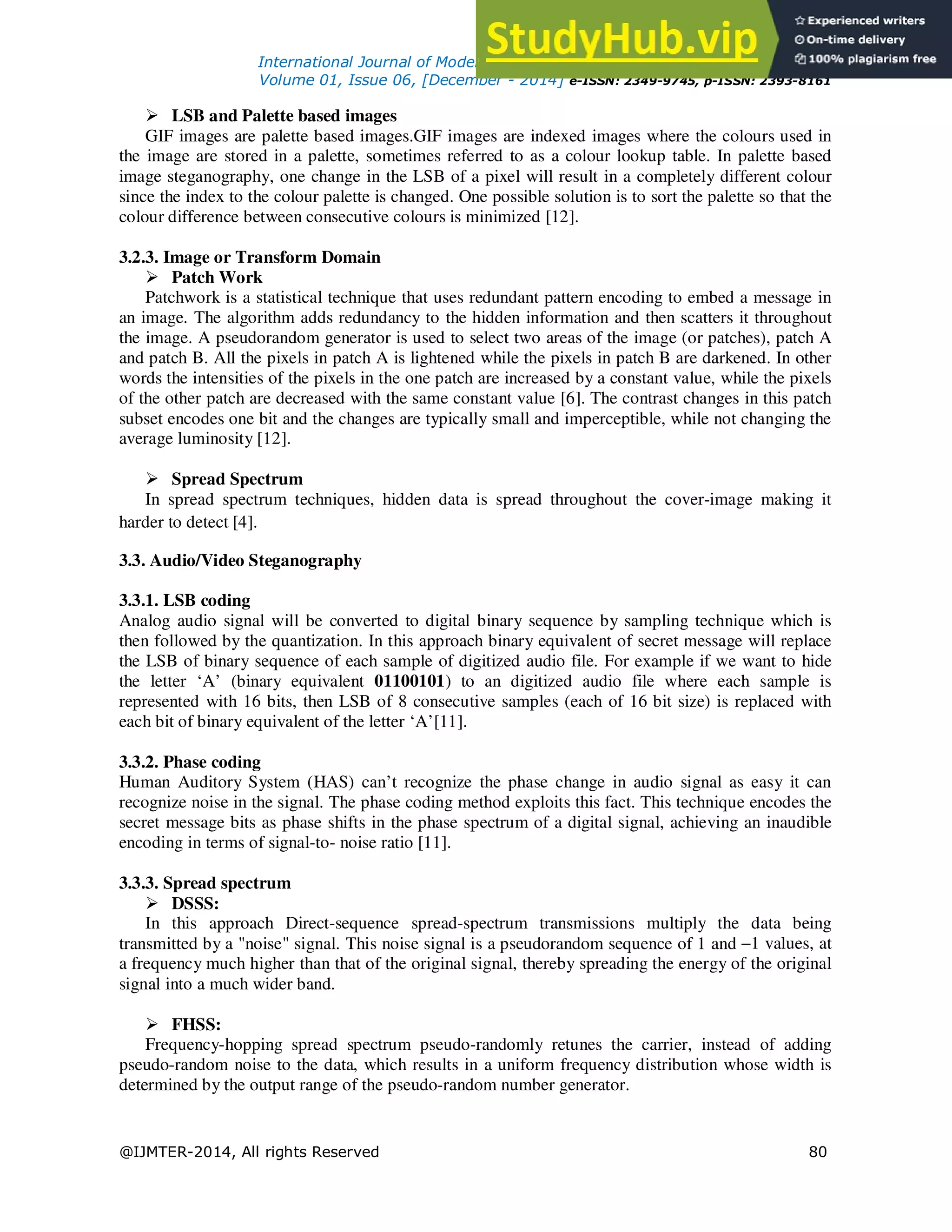 A Review Paper On Steganography Techniques | PDF