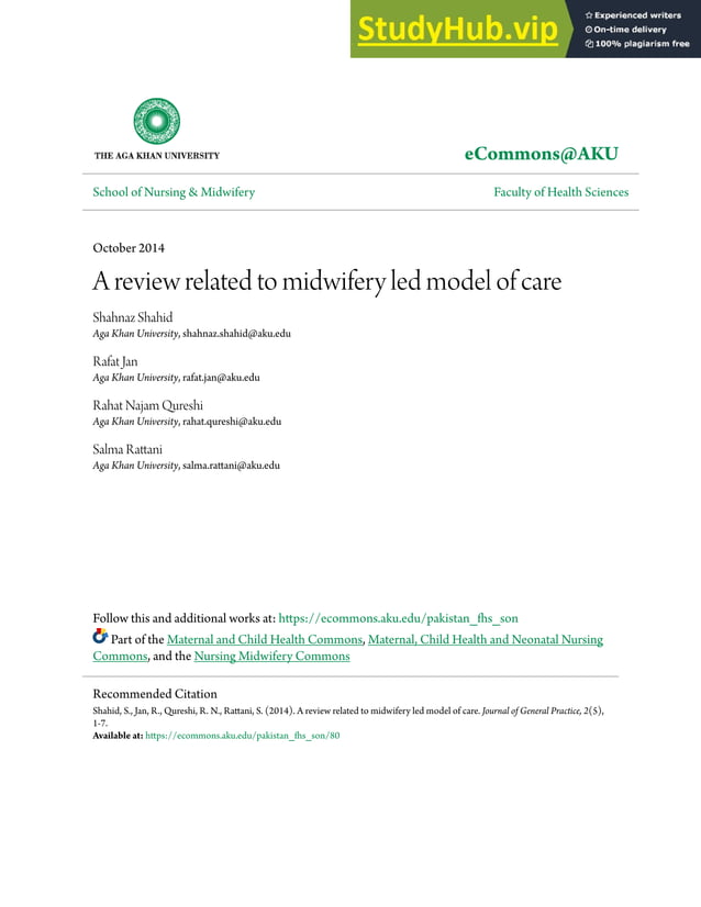 A Review Related To Midwifery Led Model Of Care | PDF