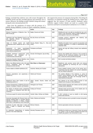 A Review Related To Midwifery Led Model Of Care | PDF