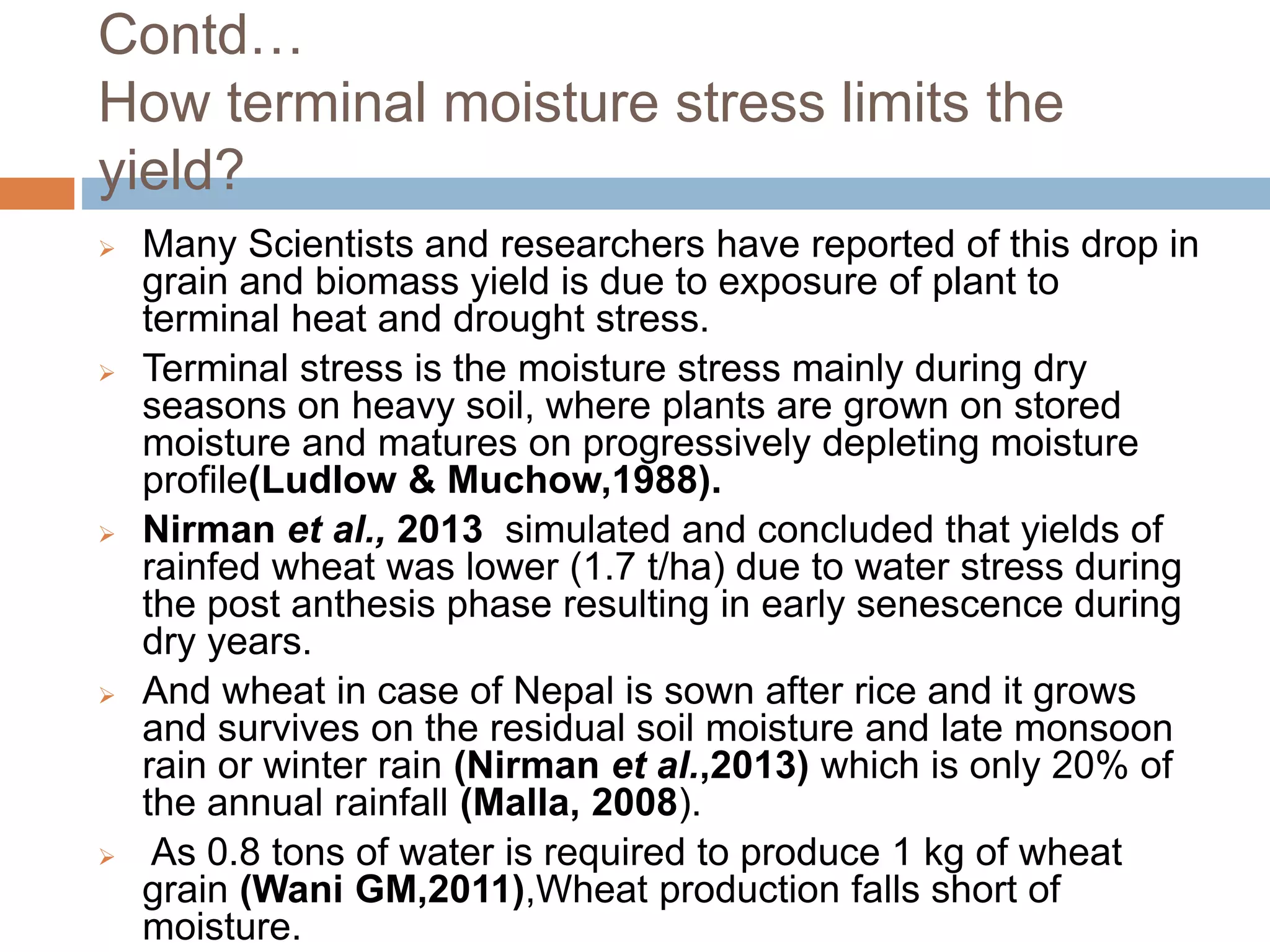 Drought and heat stress in late sown wheat and mitigation strategies | PPTX