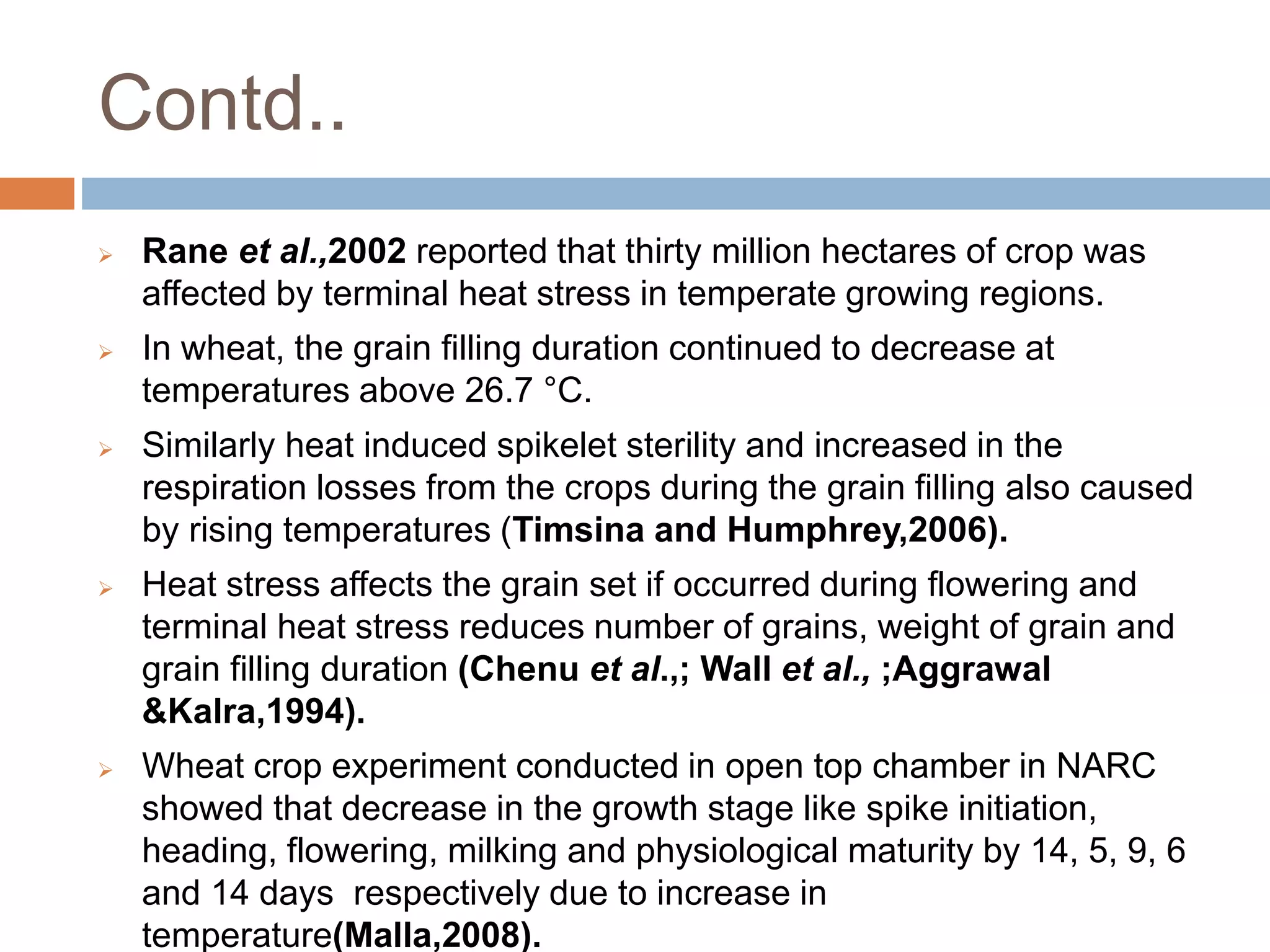 Drought and heat stress in late sown wheat and mitigation strategies | PPTX