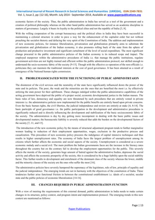 A Review Study upon the Public Administration and its policies in India ...