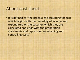 cost sheet of Rice mill | PPTX