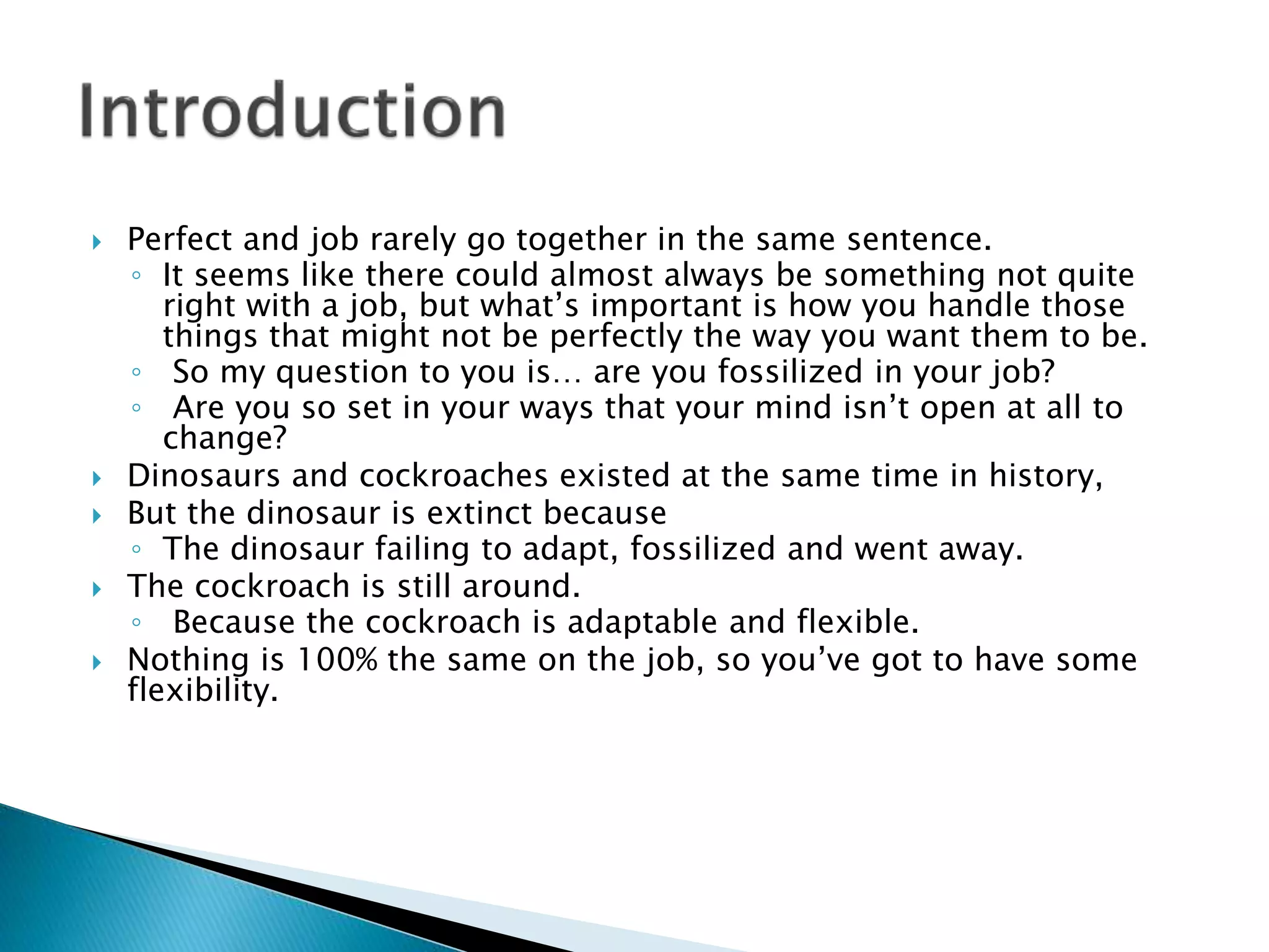 Are you a Dinosaur or a Cockroach | PPT