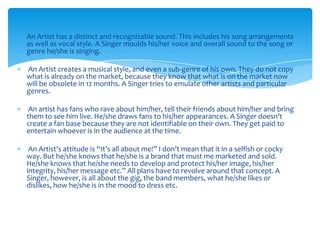 Are you an artist or a singer | PPTX | Music | Entertainment