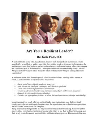 Are You a Resilient Leader | PDF