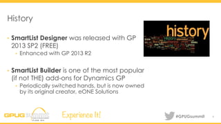 Are You a Smart Aleck? SmartList Designer vs SmartList Builder | PPTX | Databases | Computer ...