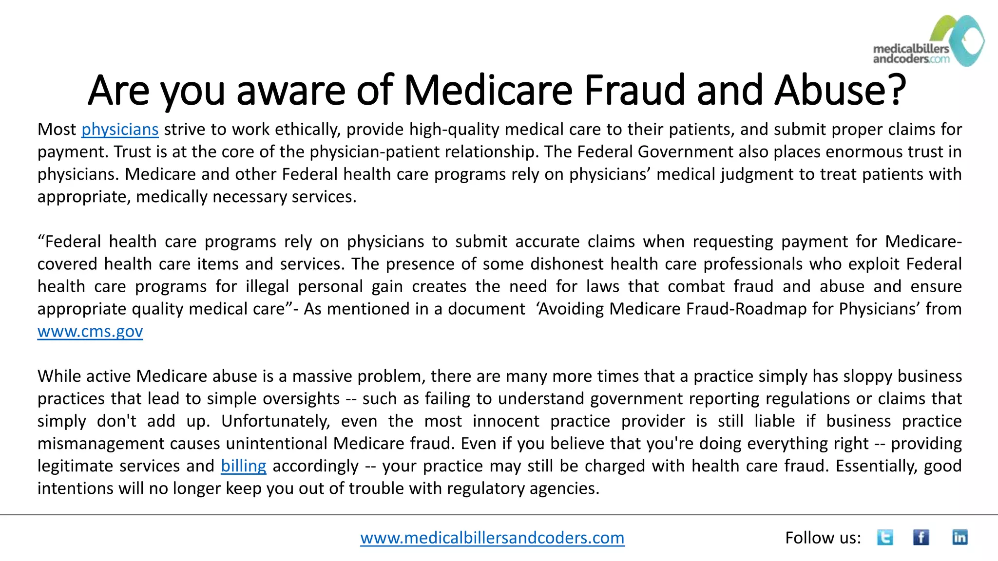 Are you aware of Medicare Fraud and Abuse? | PPTX