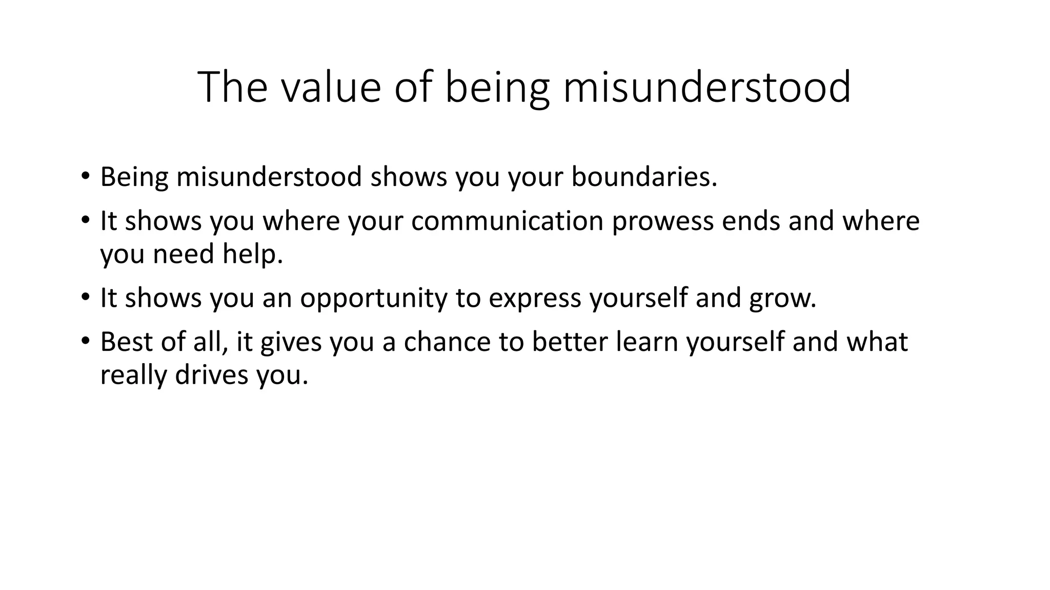 Are you being misunderstood | PPT