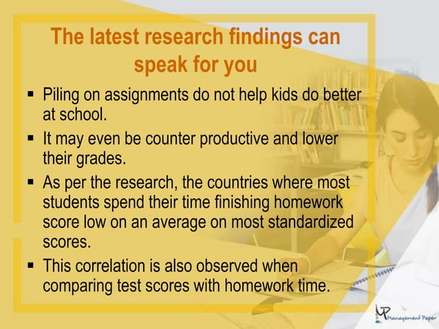 Too much of homework has negative effects… | PPTX