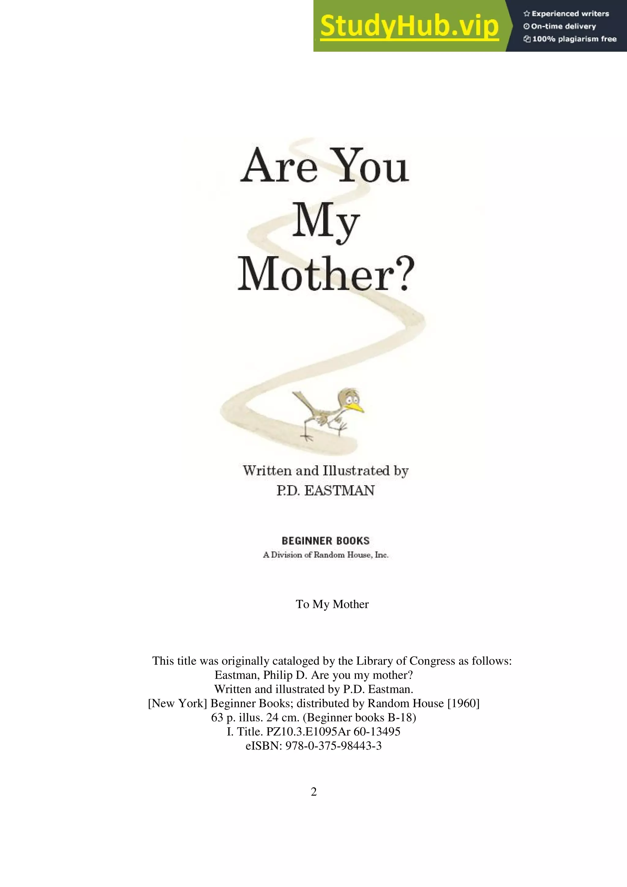 Are You My Mother | PDF
