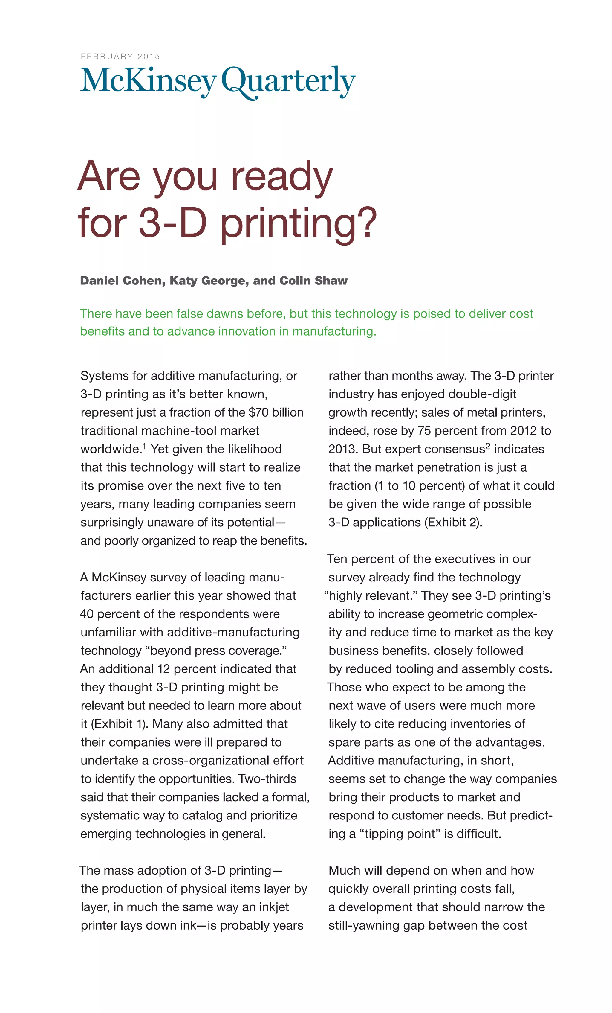 Are you ready for 3D printing | PDF