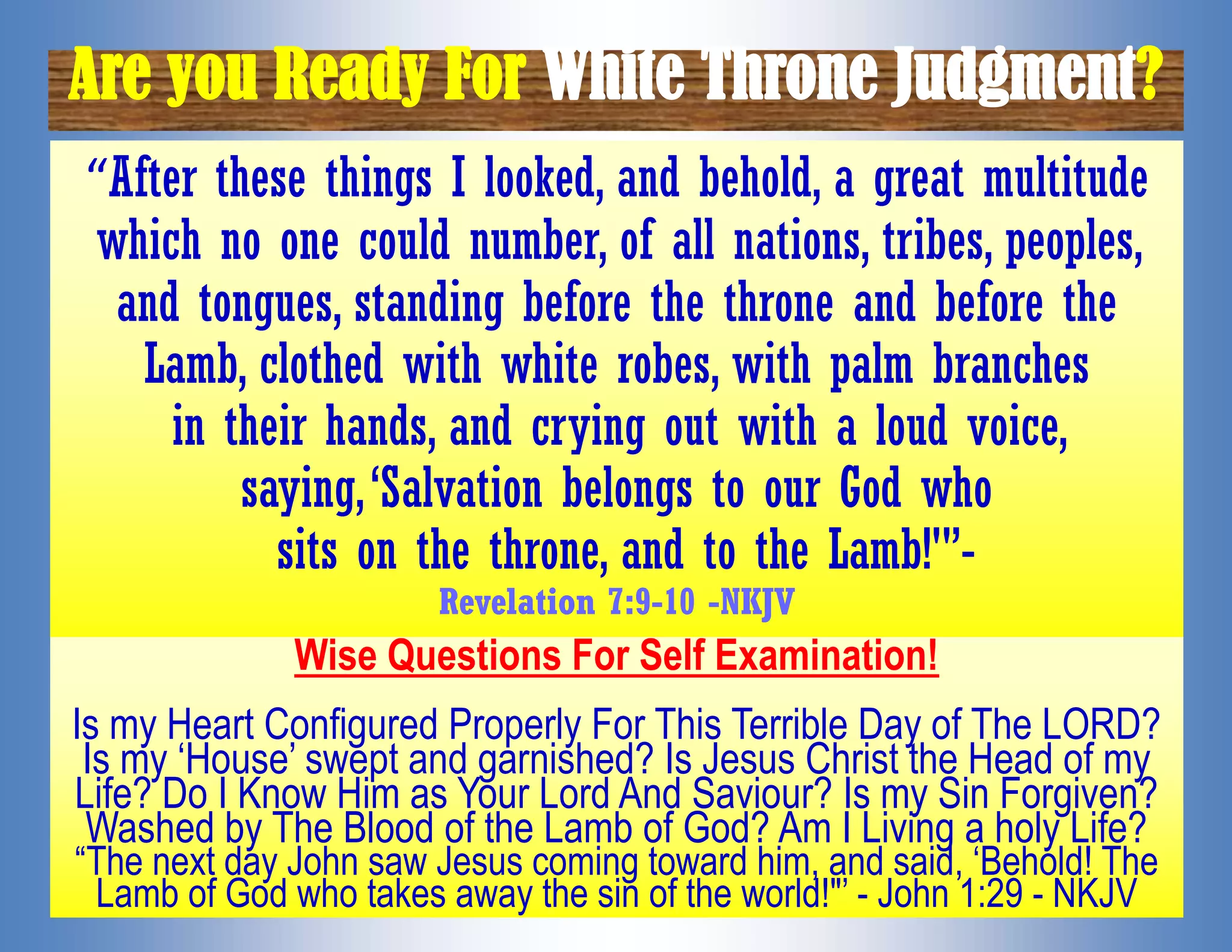 Are You Ready For White Throne Judgment? | PPT