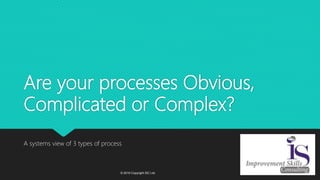 Are your processes obvious, complicated or complex? | PPT