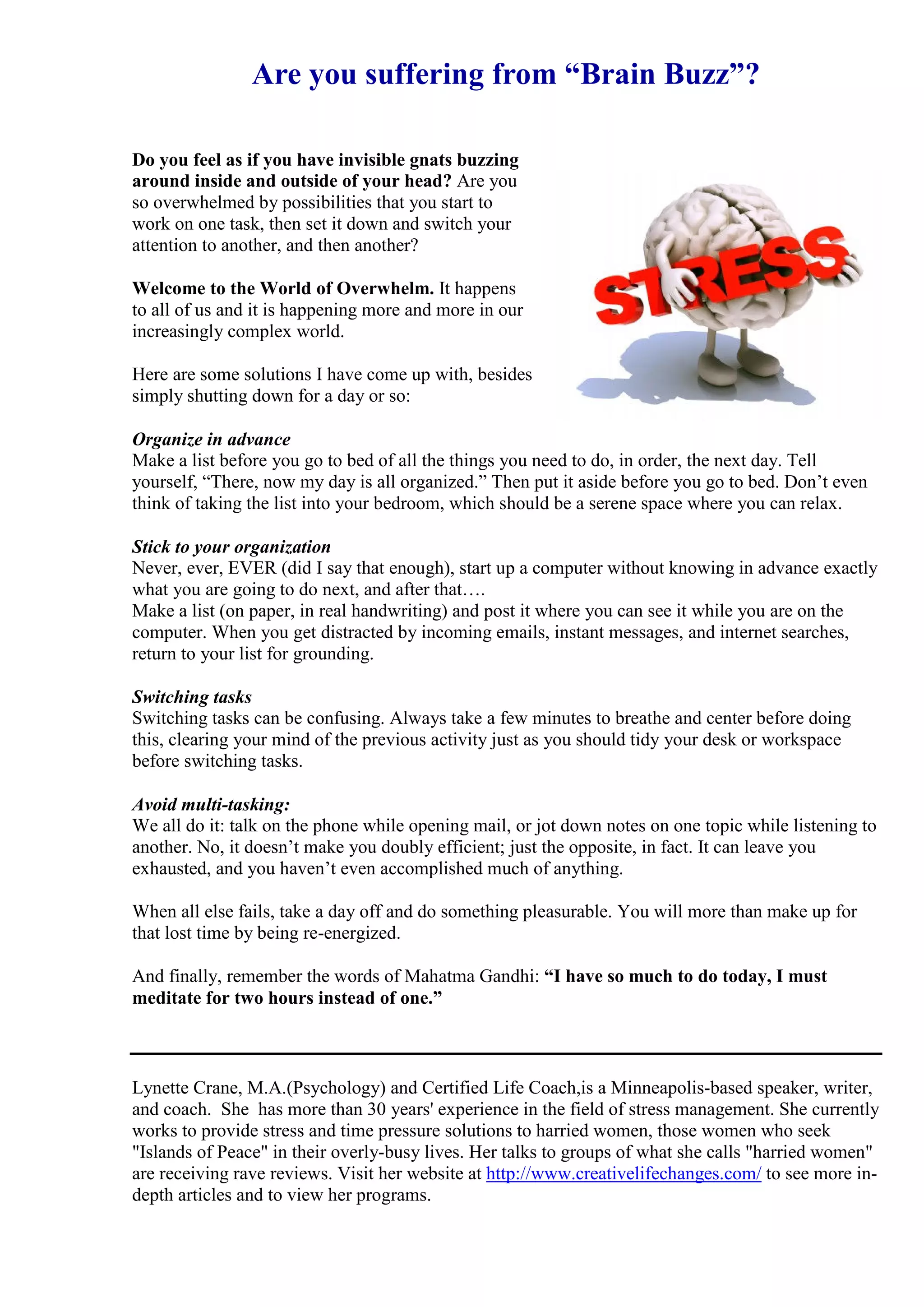 Are you suffering from “Brain Buzz”? | PDF