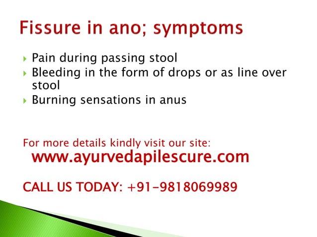 Piles, Fistula, Fissure, Pilonidal sinus Ayurvedic treatments | PPT