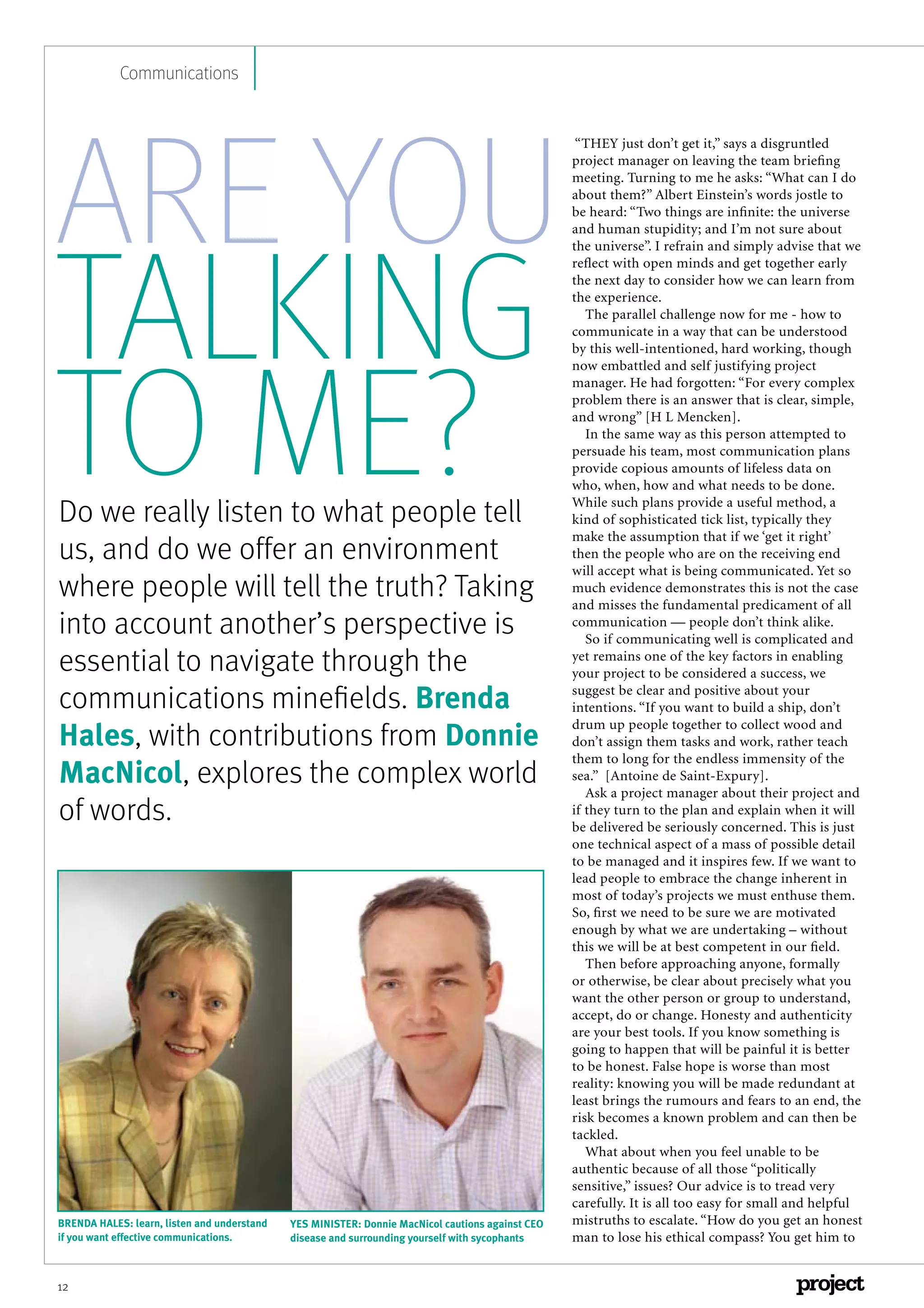 Are you talking to me? - APM Project Article | PDF | Business and Finance