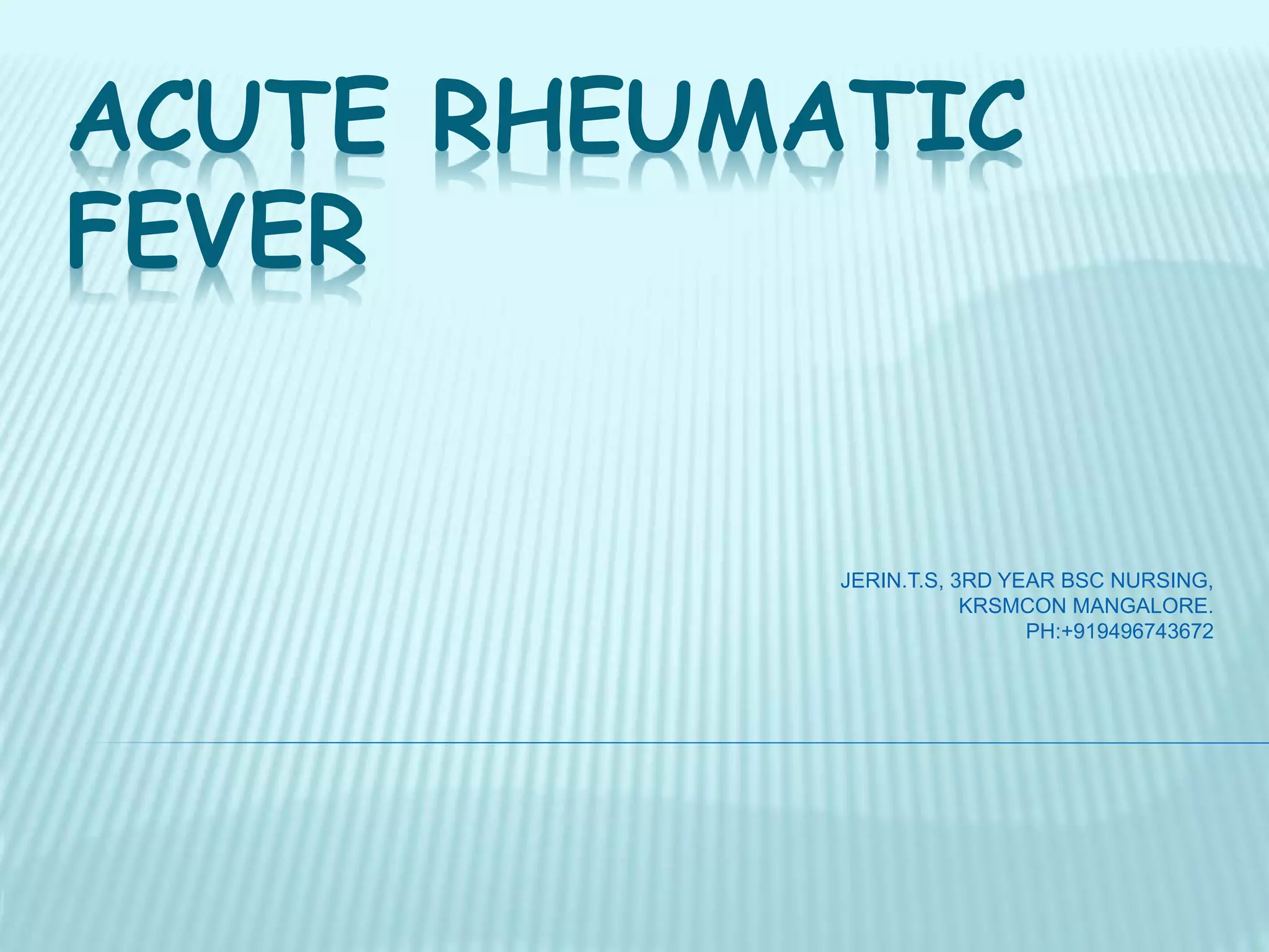 acute rheumatic fever | PPT