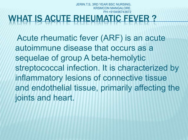 acute rheumatic fever | PPT