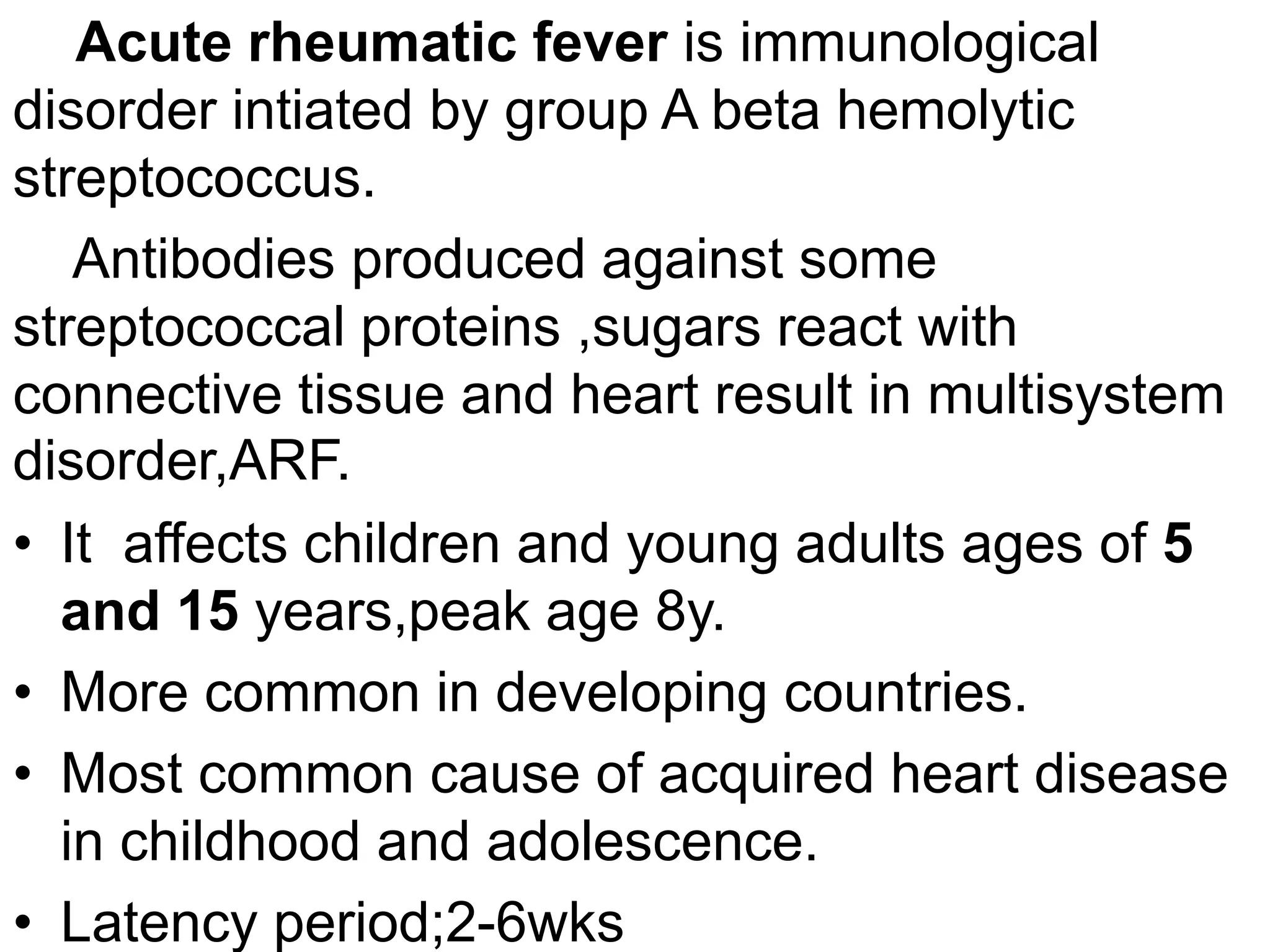 Acute rheumatic fever.pptx | Heart and Cardiovascular Diseases | Diseases and Conditions