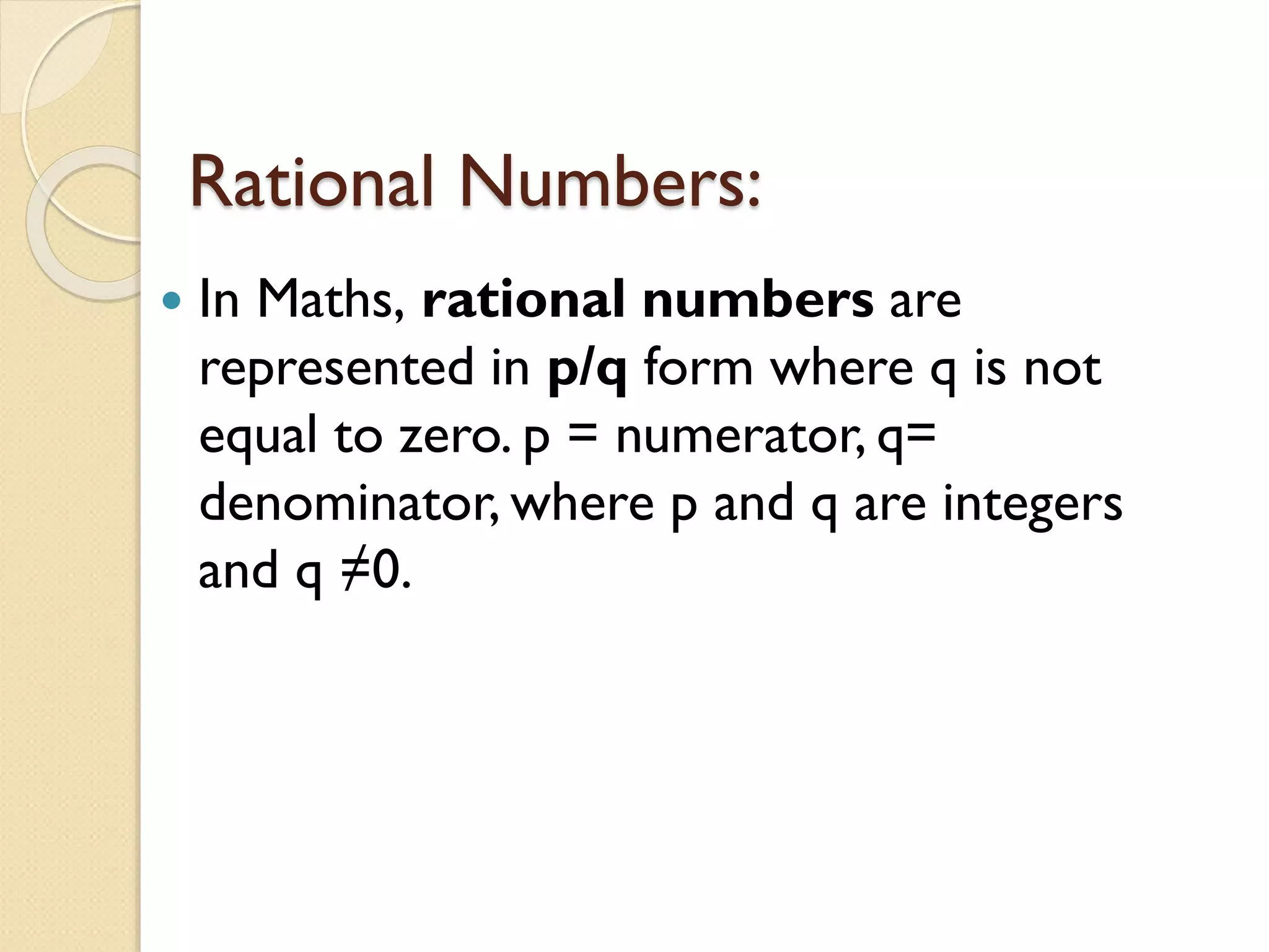 what is sets, rational, irrational, real and complex numbers | PPT