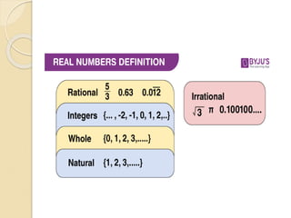 what is sets, rational, irrational, real and complex numbers | PPT
