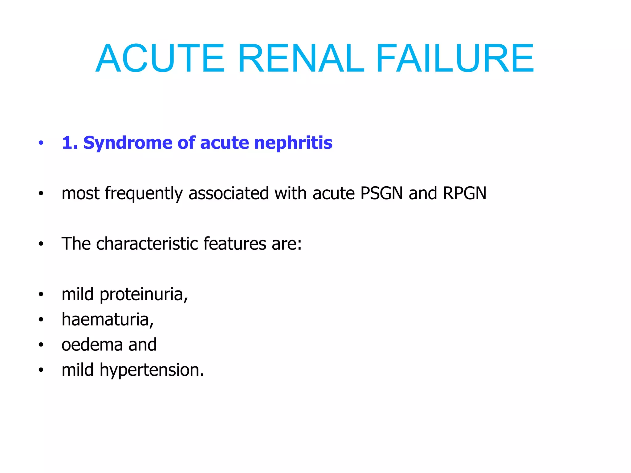 ACUTE RENAL FAILURE & CHRONIC RENAL FAILURE | PPTX