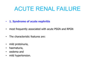 ACUTE RENAL FAILURE & CHRONIC RENAL FAILURE | PPT