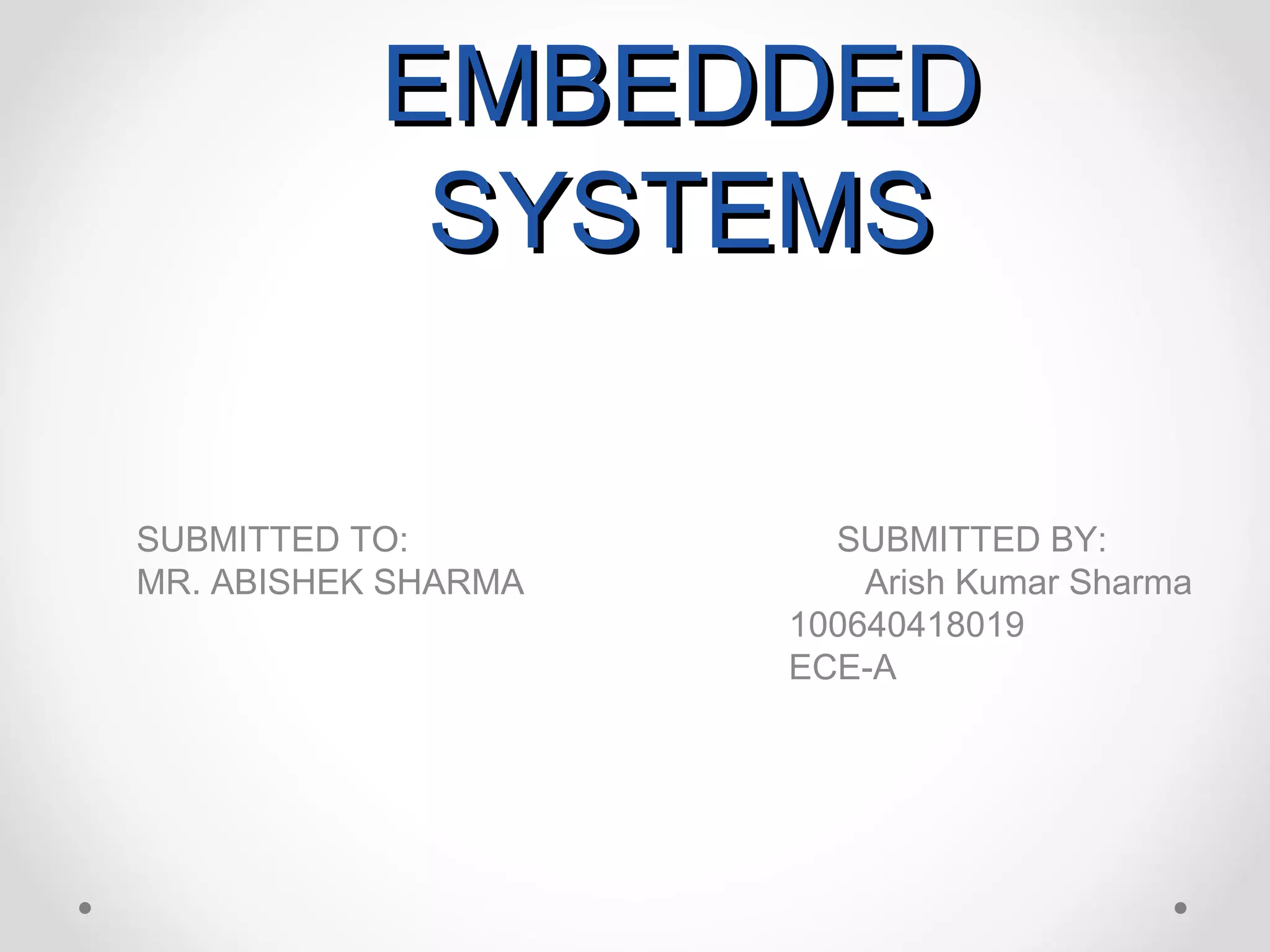 Embedded systems, 8051 microcontroller | PPT Embedded systems, 8051 microcontroller | PPT